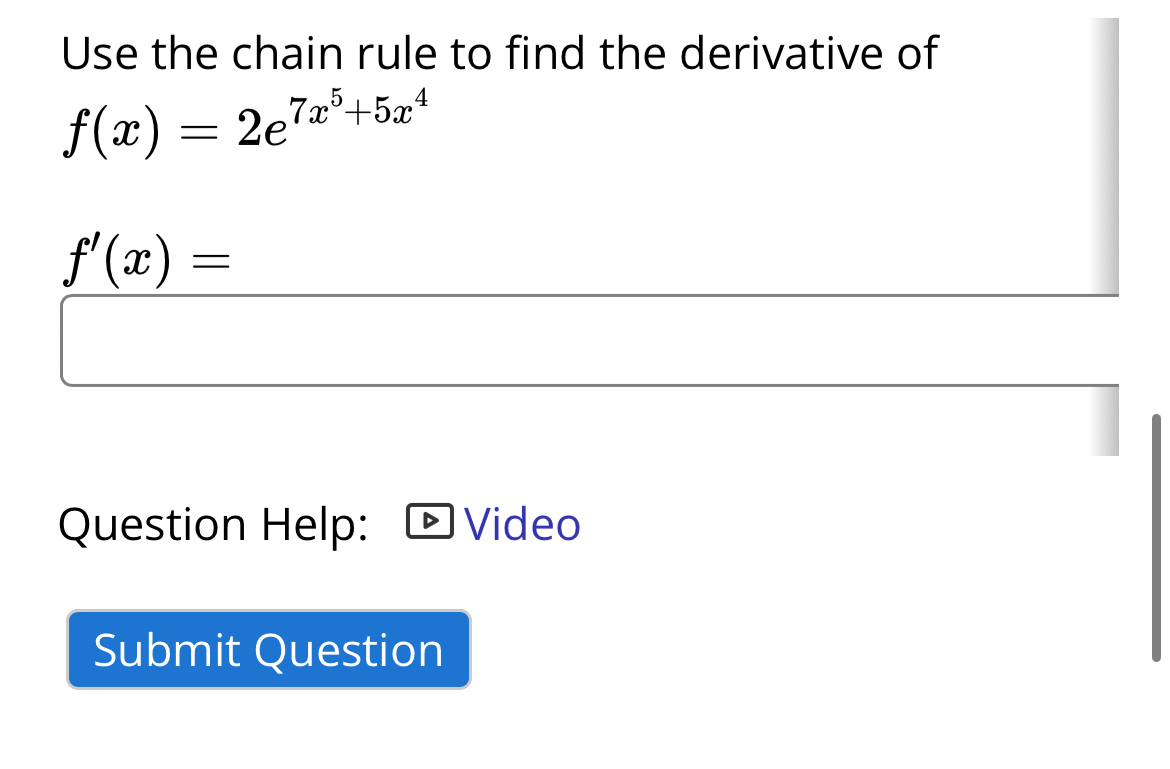 Solved Use the chain rule to find the derivative of | Chegg.com