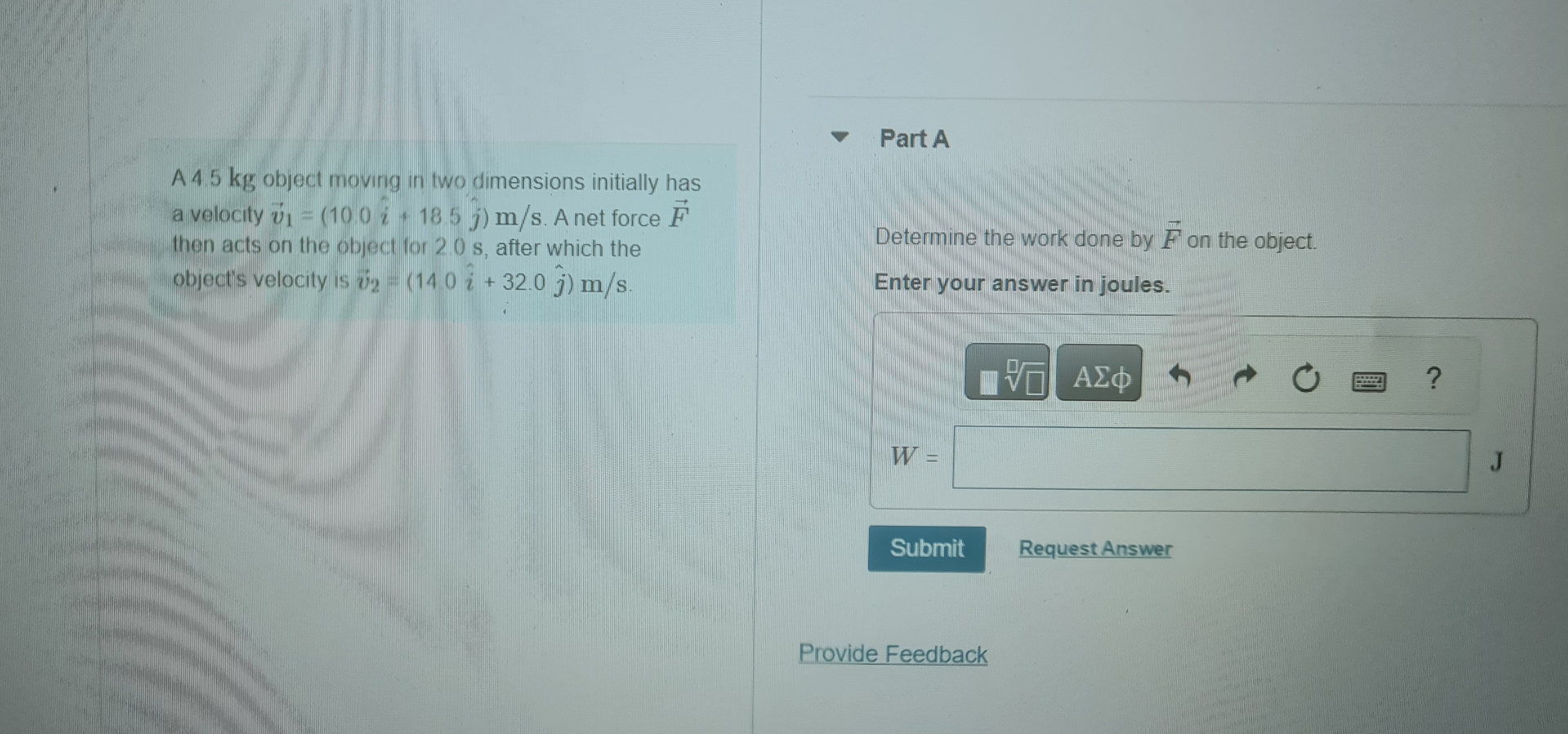 Solved A 4.5kg ﻿object moving in two dimensions initially | Chegg.com