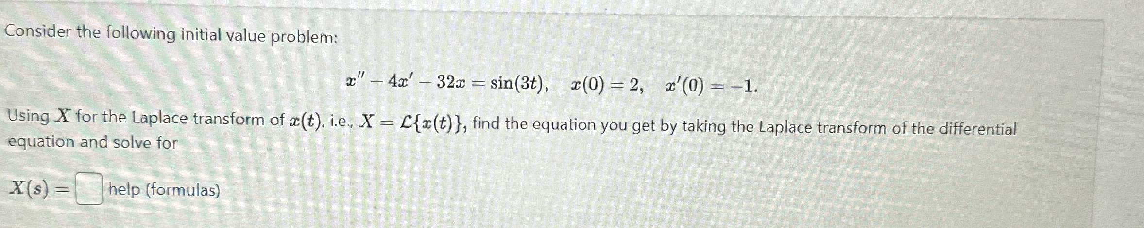 Solved Consider the following initial value | Chegg.com