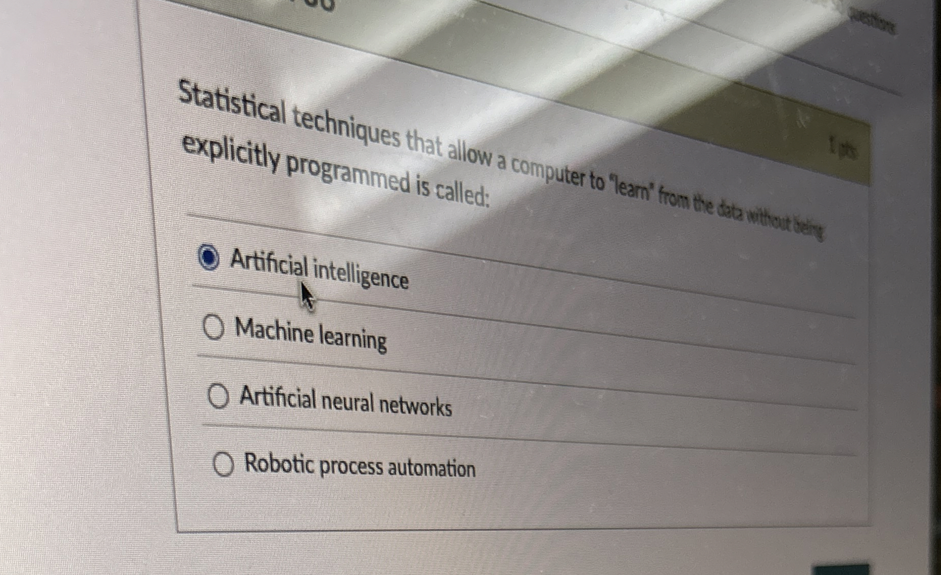 explicitly programmed is called;Artificial | Chegg.com