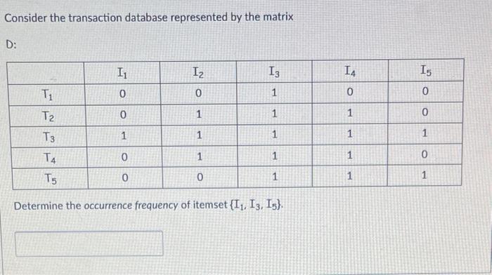 [solved] 1 Consider The Transaction Database Represented By