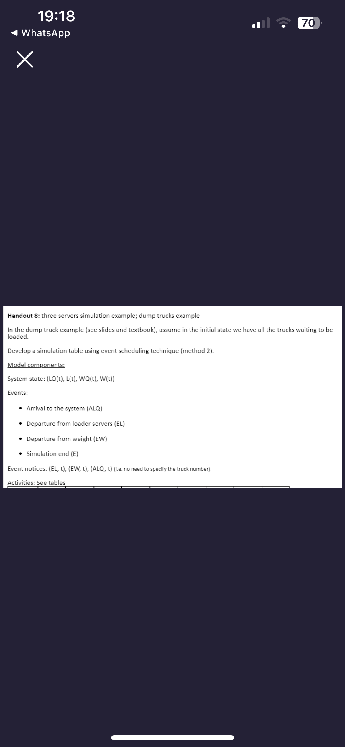 Solved 19:18WhatsApp70Handout 8: three servers simulation | Chegg.com