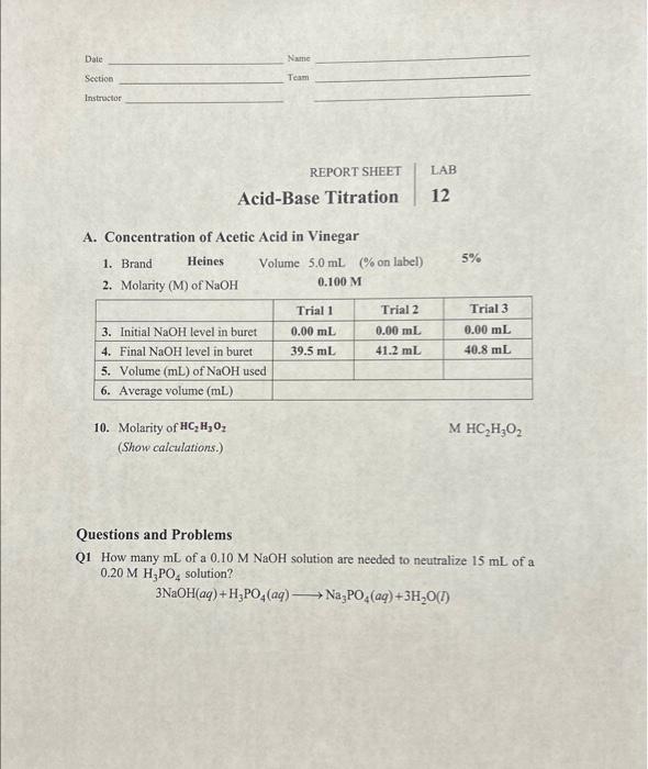 Solved Daie Nime Section Team Instructor | Chegg.com