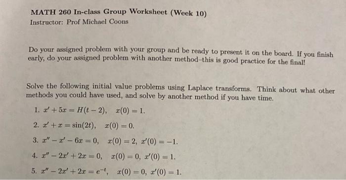 Solved MATH 260 In-class Group Worksheet (Week 10) | Chegg.com