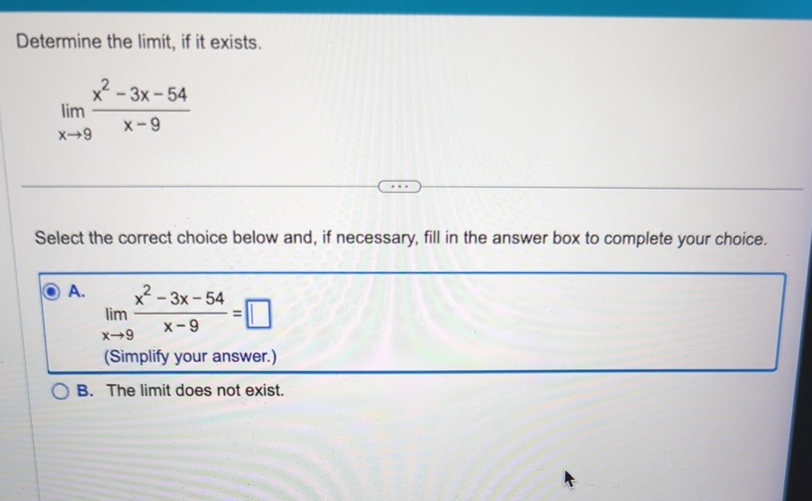 Solved Determine the limit, ﻿if it | Chegg.com