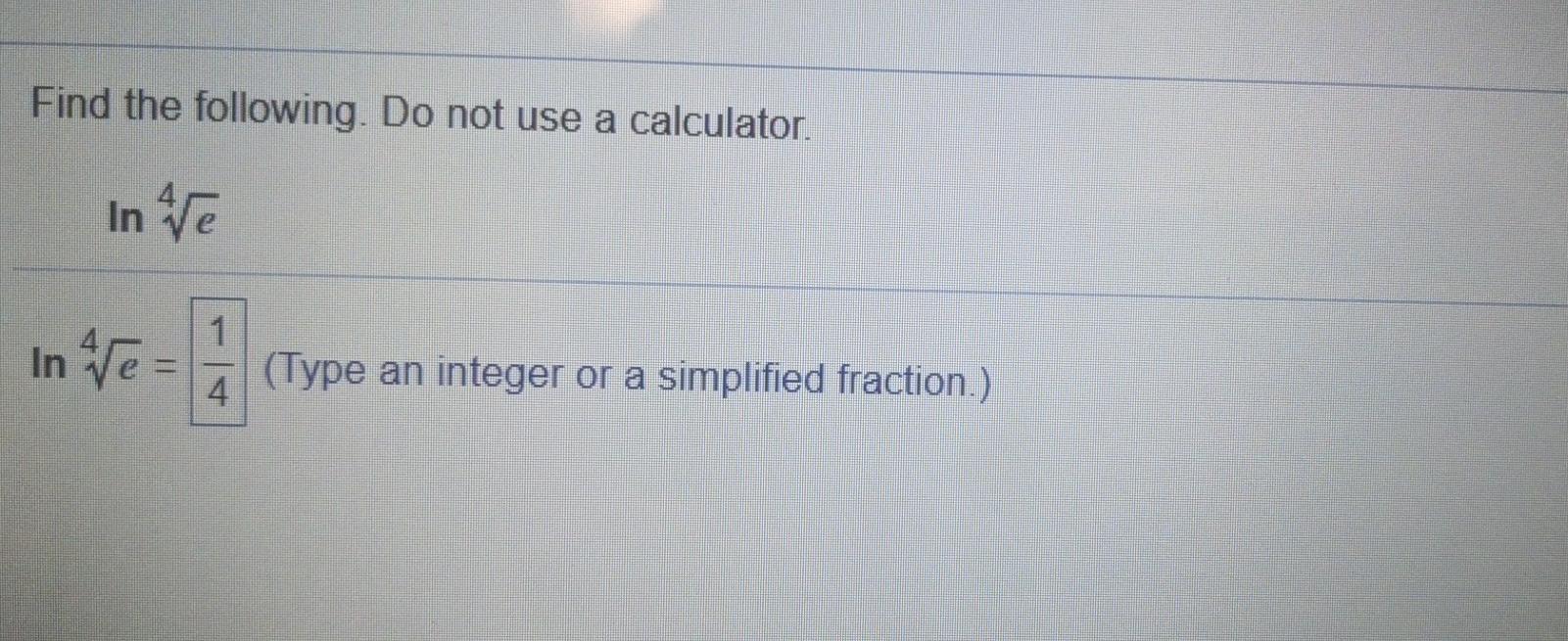 Solved Find the following. Do not use a calculator. In Ve 1 | Chegg.com