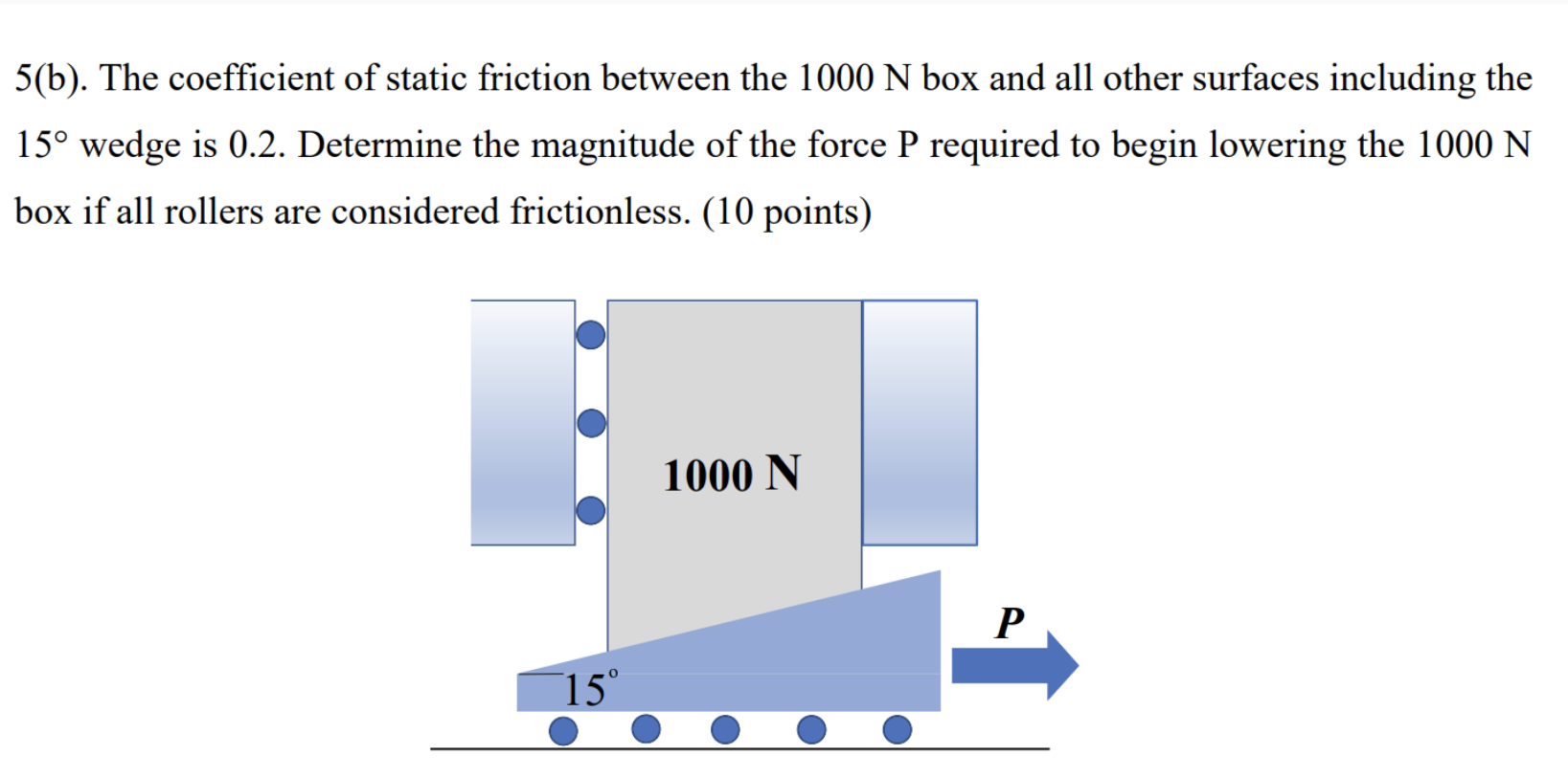 Solved 5(b). ﻿The coefficient of static friction between the | Chegg.com