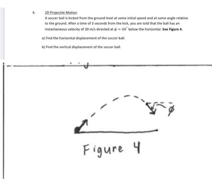 Solved 2D Projectile Motion A soccer ball is kicked from the | Chegg.com