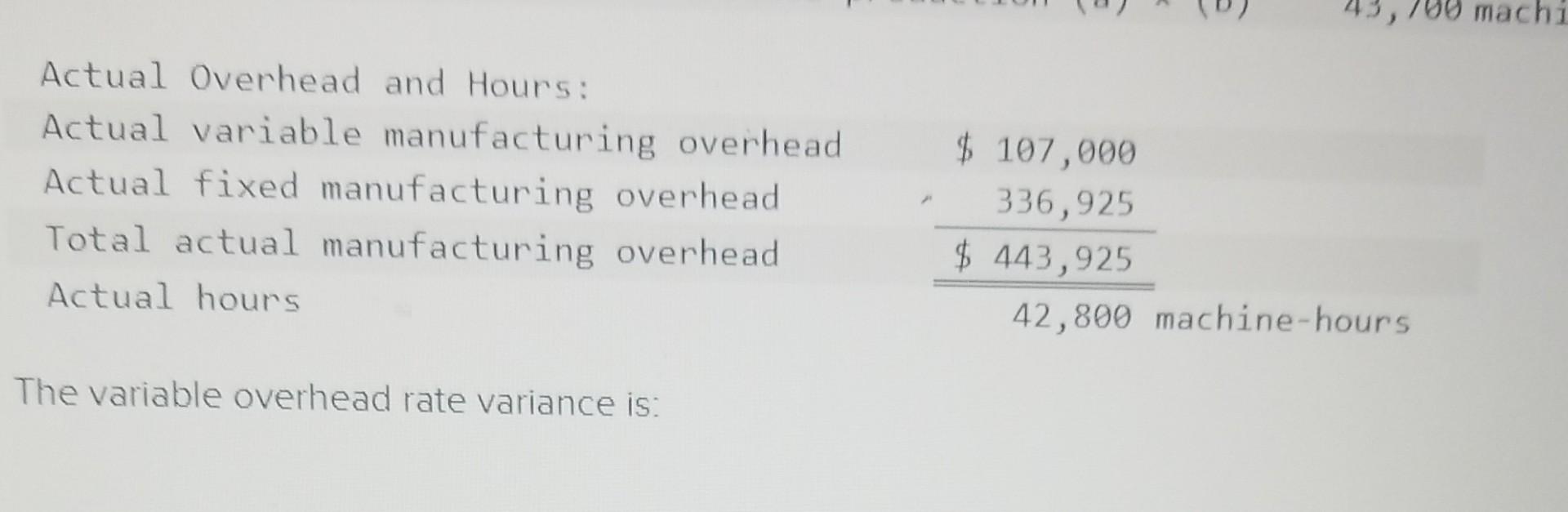 Solved The variable overhead rate variance is:Wineman | Chegg.com