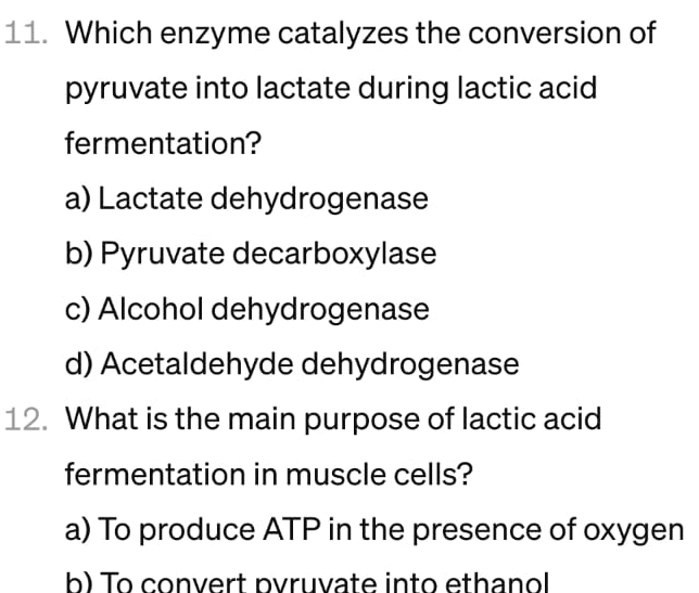 Solved Which enzyme catalyzes the conversion of pyruvate | Chegg.com