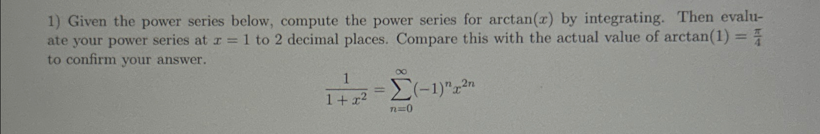 Solved Given the power series below, compute the power | Chegg.com