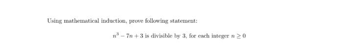 Solved Using mathematical induction, prove following | Chegg.com Solved Using mathematical induction, prove following | Chegg.com