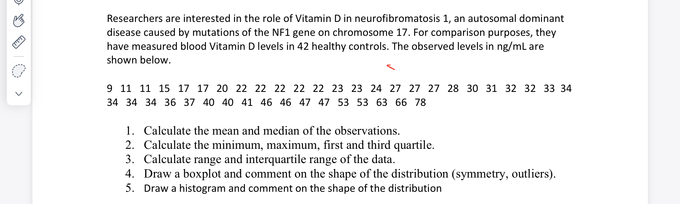 Solved Researchers are interested in the role of Vitamin D | Chegg.com