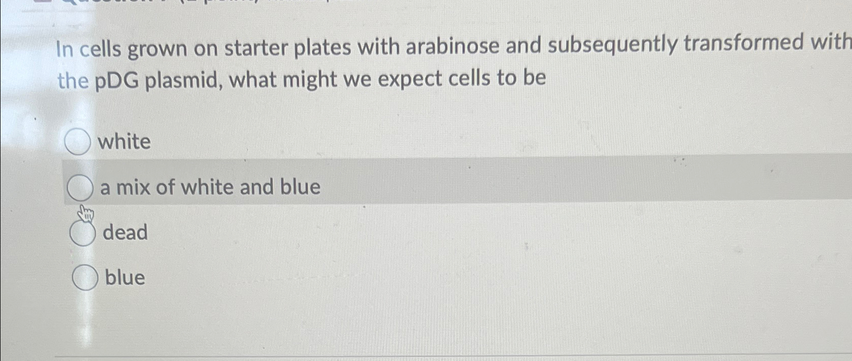 Solved In cells grown on starter plates with arabinose and | Chegg.com