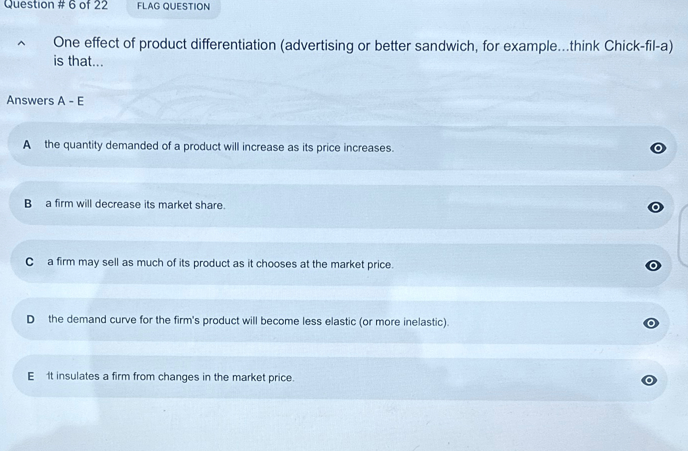 Solved FLAG QUESTION^ ﻿One effect of product differentiation | Chegg.com