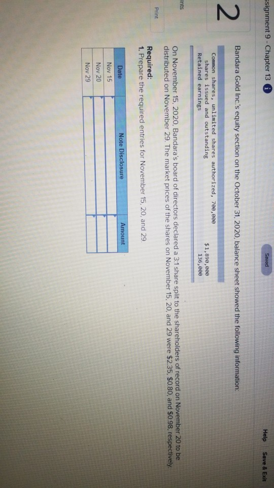 Solved ssignment 9 - Chapter 13 A Sayed Help Save & Exit | Chegg.com