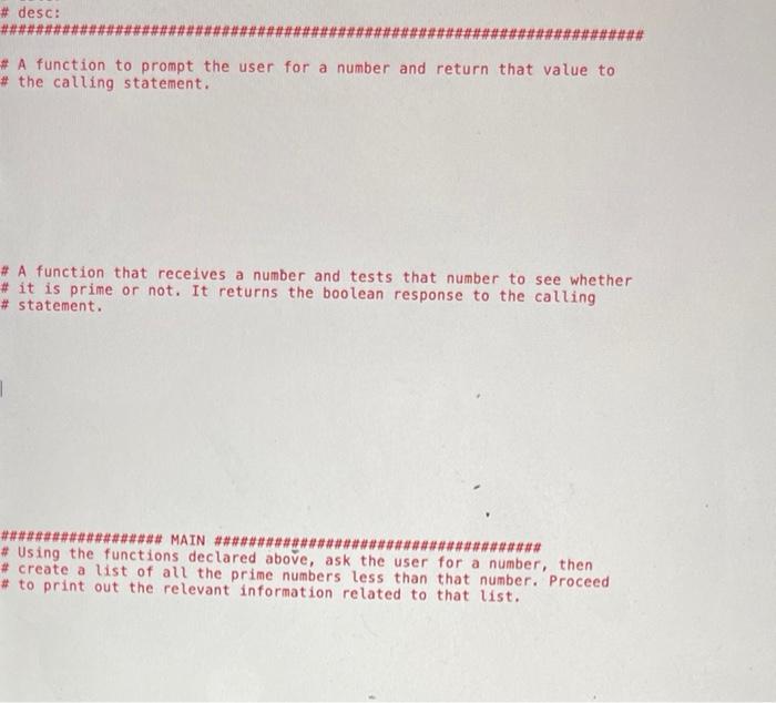 Solved Write A a python program To find a prime Numbers Also | Chegg.com