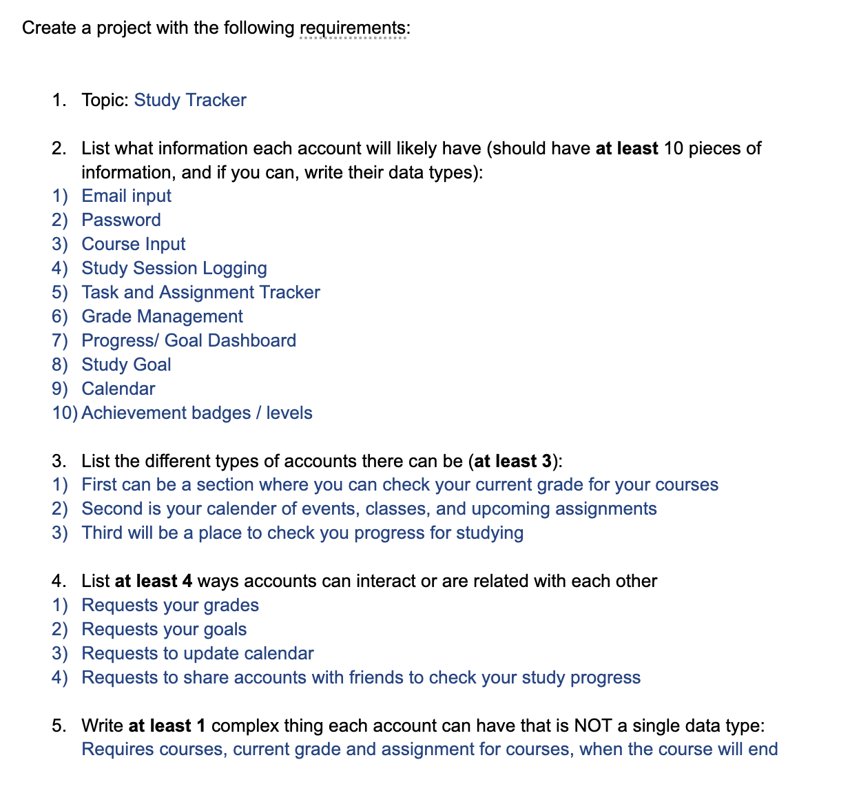 Solved Create a project with the following | Chegg.com