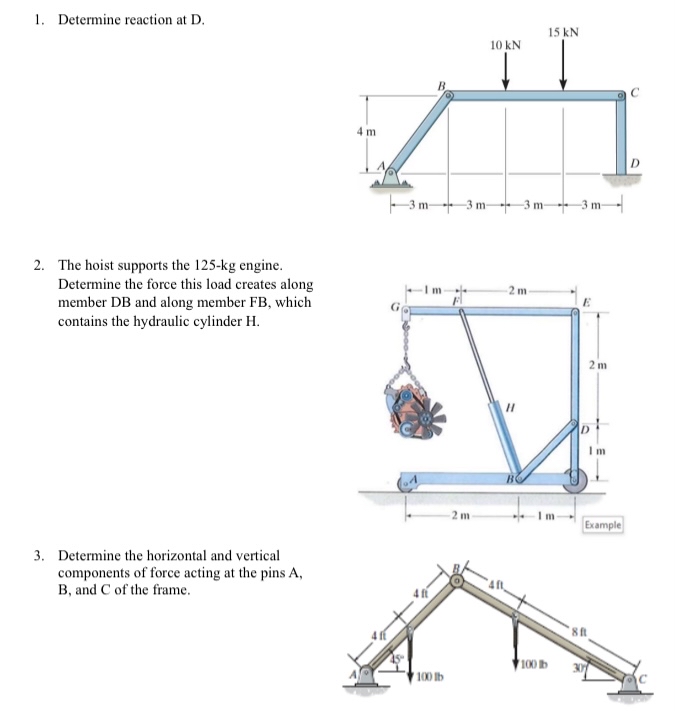 Solved by an EXPERT Determine reaction at D .The hoist supports the ...