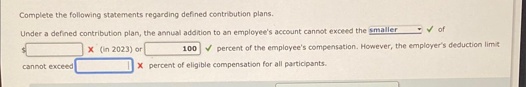 Complete the following statements regarding defined | Chegg.com