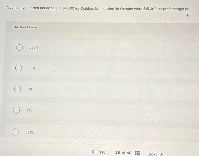Solved A company reported net income of $4,500 for October. | Chegg.com