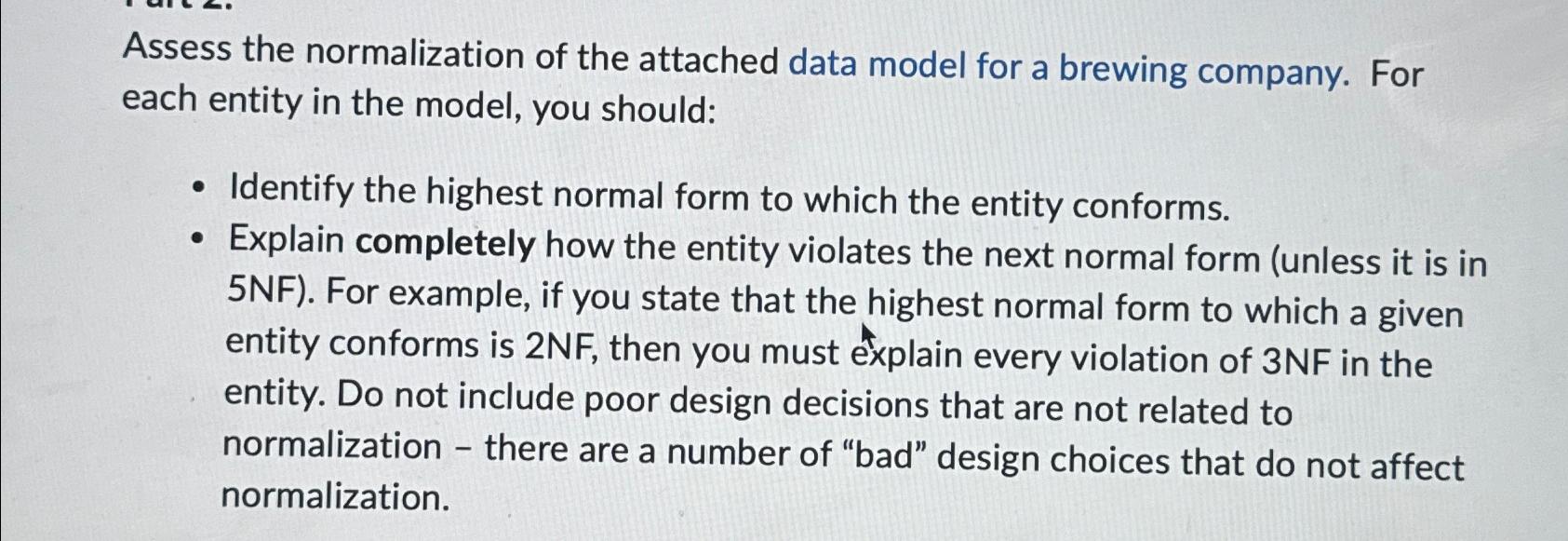 Solved Assess the normalization of the attached data model | Chegg.com