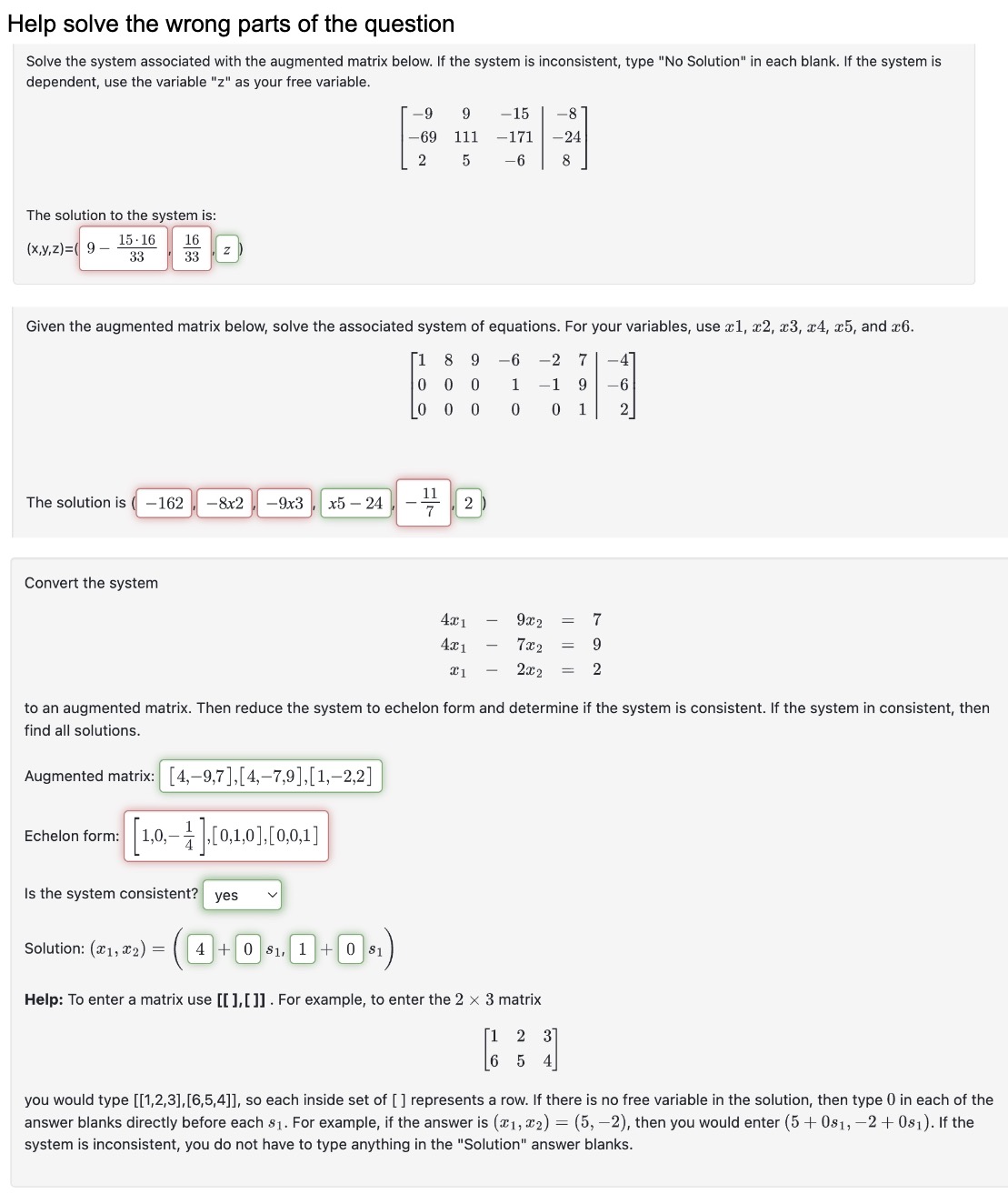 Solved Help solve the wrong parts of the questionSolve the | Chegg.com