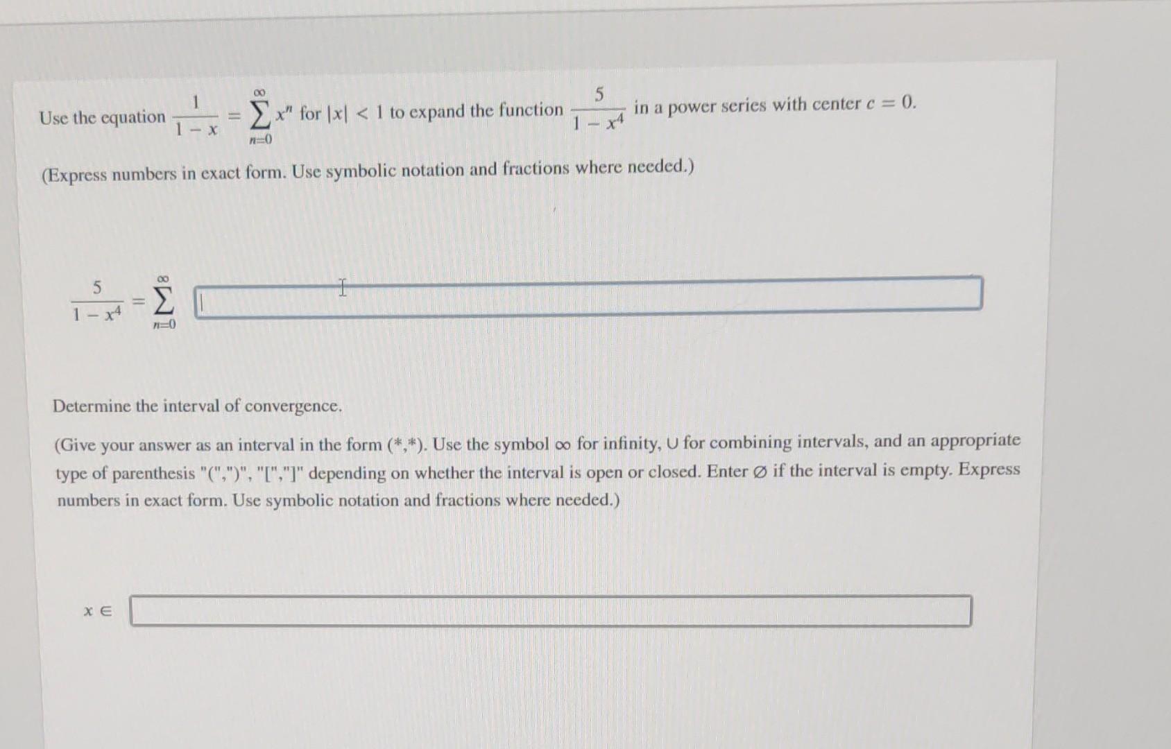 Solved Use the equation 1−x1=∑n=0∞xn for ∣x∣