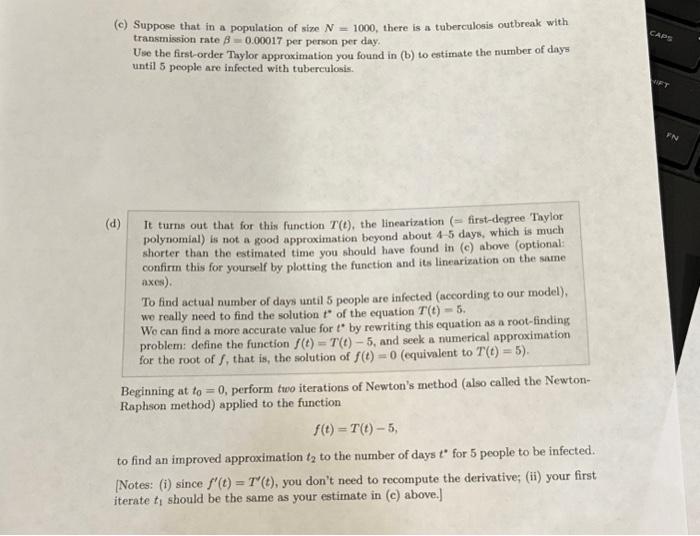Solved 1. Problem 1: Tuberculosis Outbreak In an outbreak of | Chegg.com