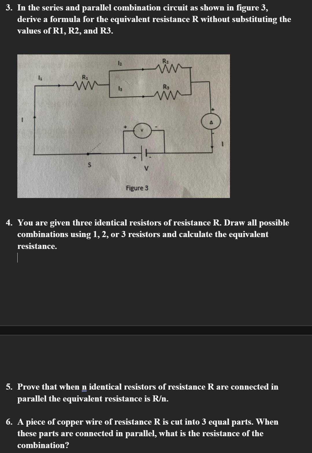 3. ﻿In the series and parallel combination circuit as | Chegg.com