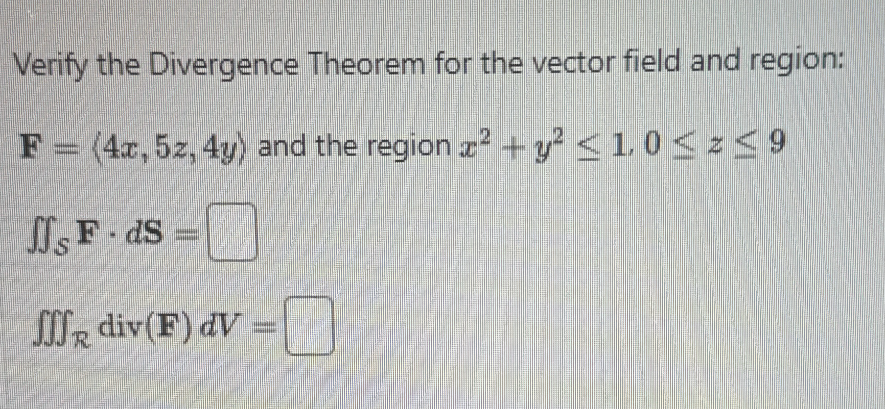 Verify the Divergence Theorem for the vector field | Chegg.com