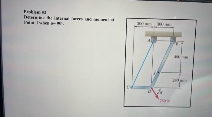 Solved Problem \#2 Determine the internal forces and moment | Chegg.com