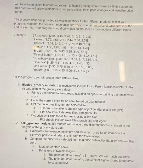 Solved For this program, you will create three different | Chegg.com