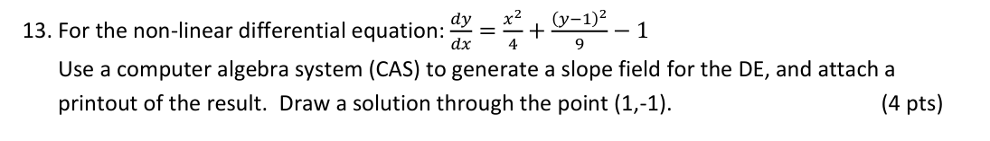 Solved For the non-linear differential equation: | Chegg.com