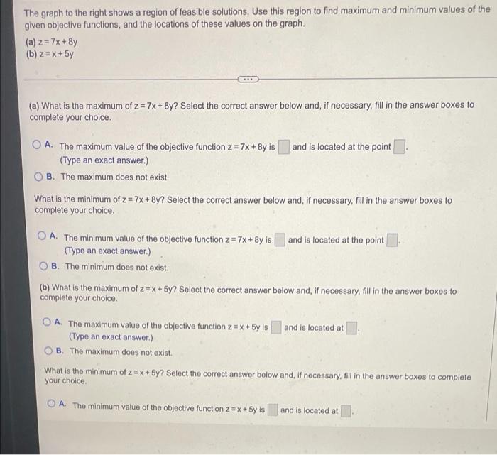 [Solved]: The graph to the right shows a region of feasible