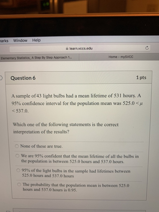 Solved Help marks Window a learn.vccs.edu Elementary | Chegg.com