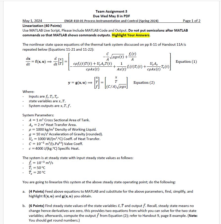 Solved Team Assignment 3Due Wed May 8 ﻿in PDFMay 1,2024ENGR | Chegg.com