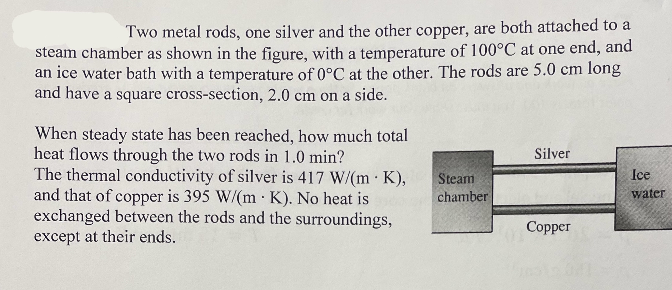 Solved Two metal rods, one silver and the other copper, are | Chegg.com