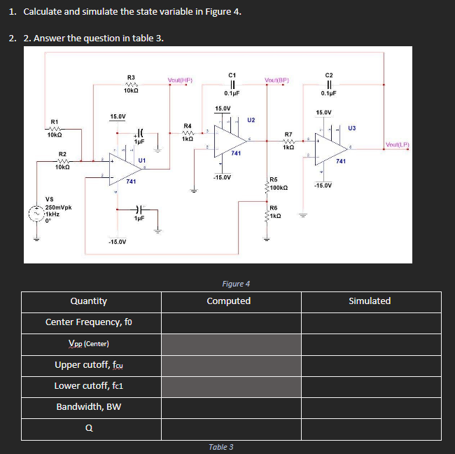 Calculate and simulate the state variable in Figure | Chegg.com