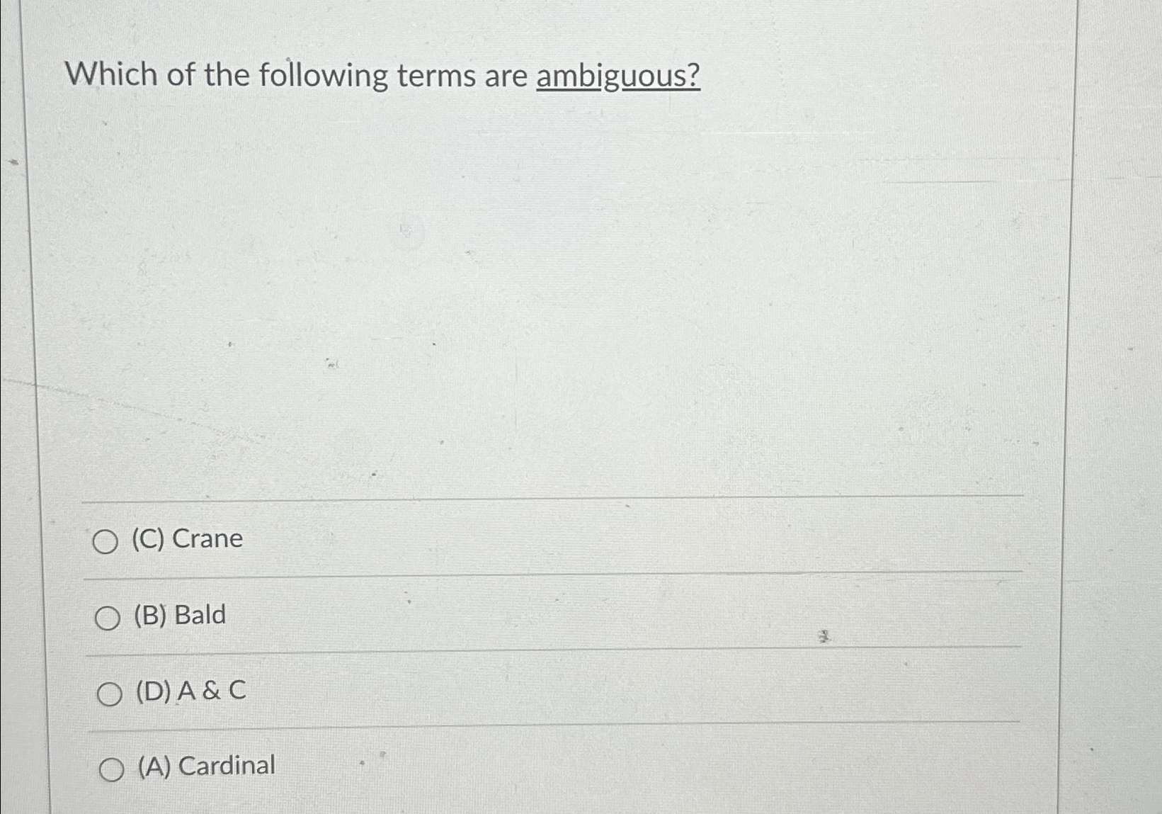 Solved Which of the following terms are ambiguous?(C) | Chegg.com