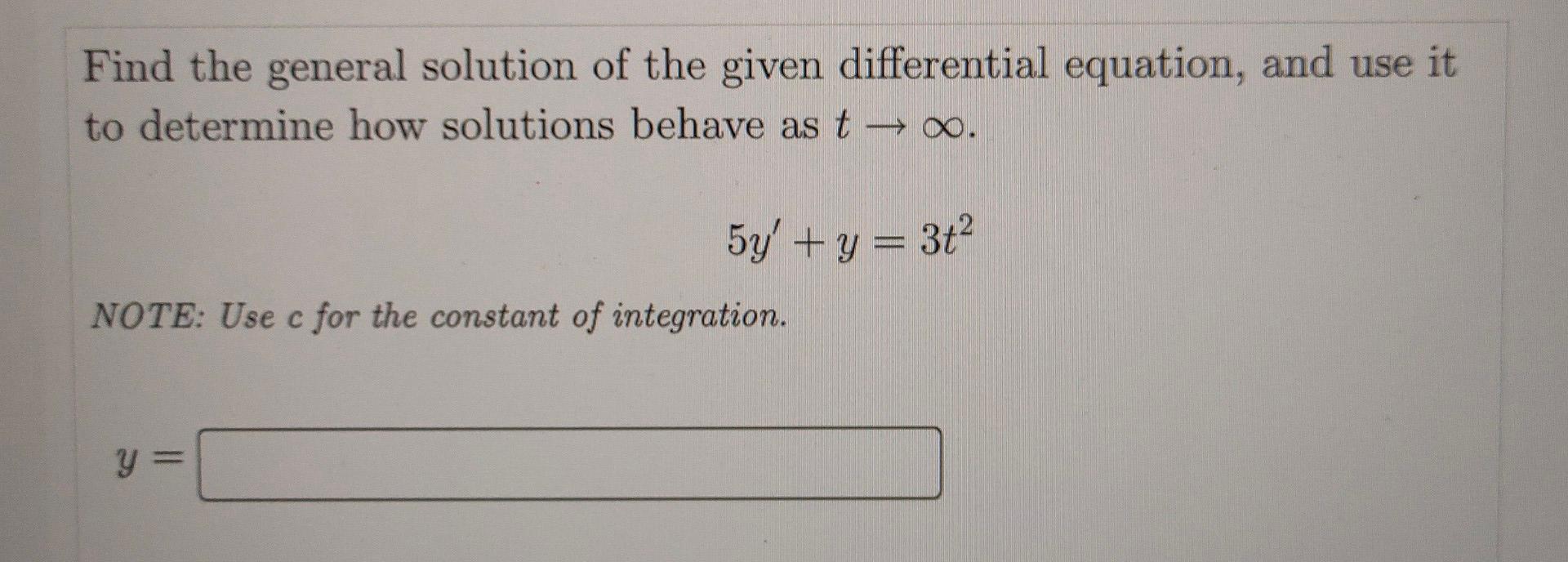 Solved Find the general solution of the given differential | Chegg.com
