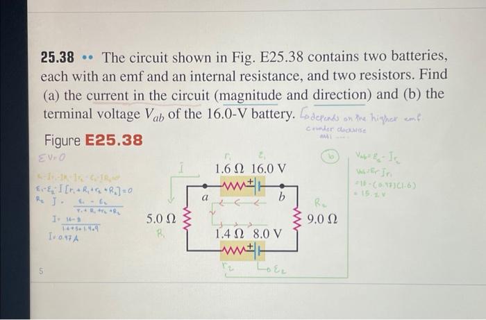 Solved 25.38. The circuit shown in Fig. E25.38 contains two | Chegg.com