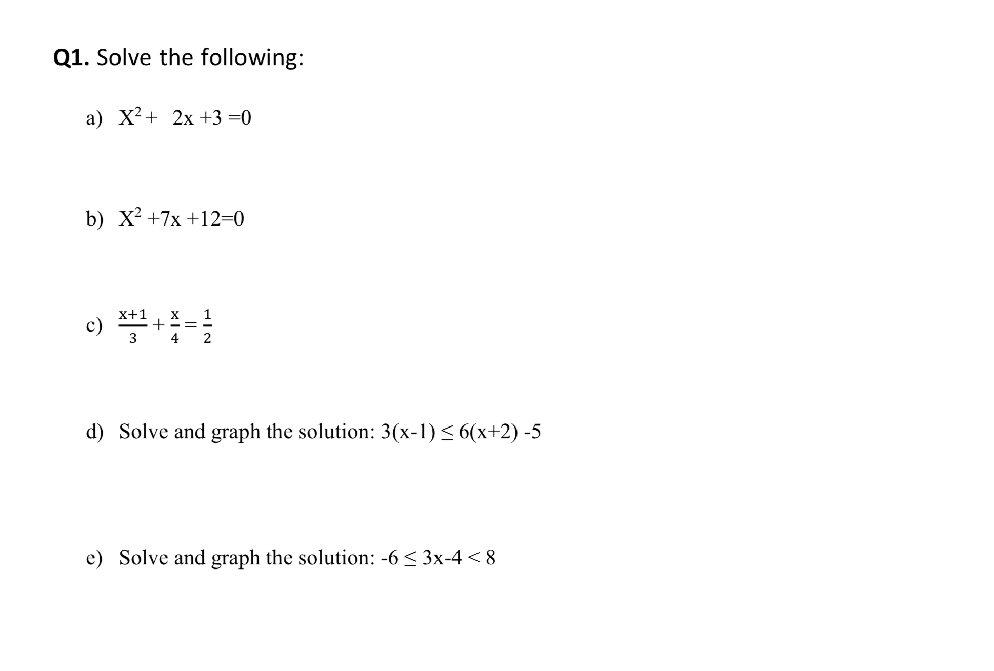 Solved Q1. ﻿Solve the | Chegg.com