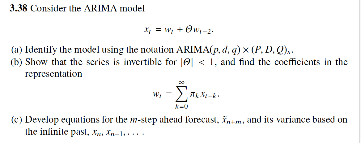 Solved 338 ﻿consider The Arima ModelxtwtΘwt 2a 1487