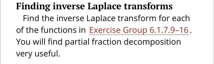 Solved Finding inverse Laplace transforms Find the inverse | Chegg.com