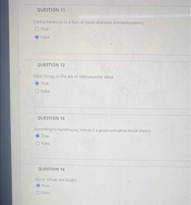 Solved QUESTION 11 Contractarianism is a form of moral | Chegg.com