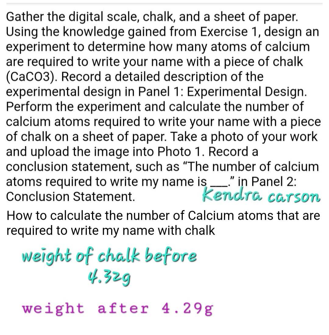 Solved How to calculate the number of Calcium atoms that are | Chegg.com