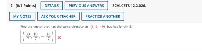 Solved Find the vector that has the same direction as | Chegg.com