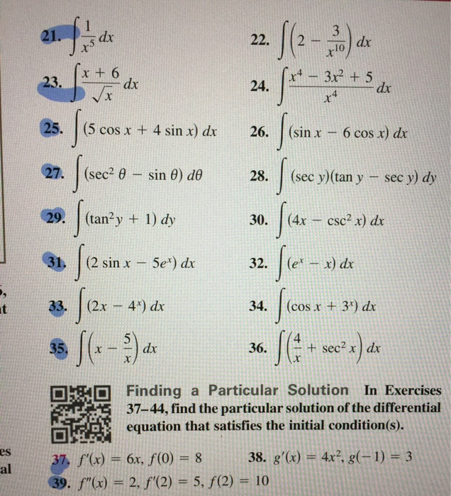 Solved an Finding Indefinite Integral In Exercises 15–36, | Chegg.com Solved an Finding Indefinite Integral In Exercises 15–36, | Chegg.com