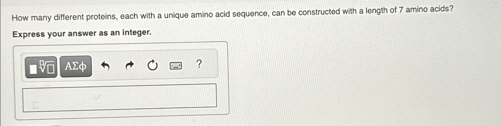 Solved How many different proteins, each with a unique amino | Chegg.com